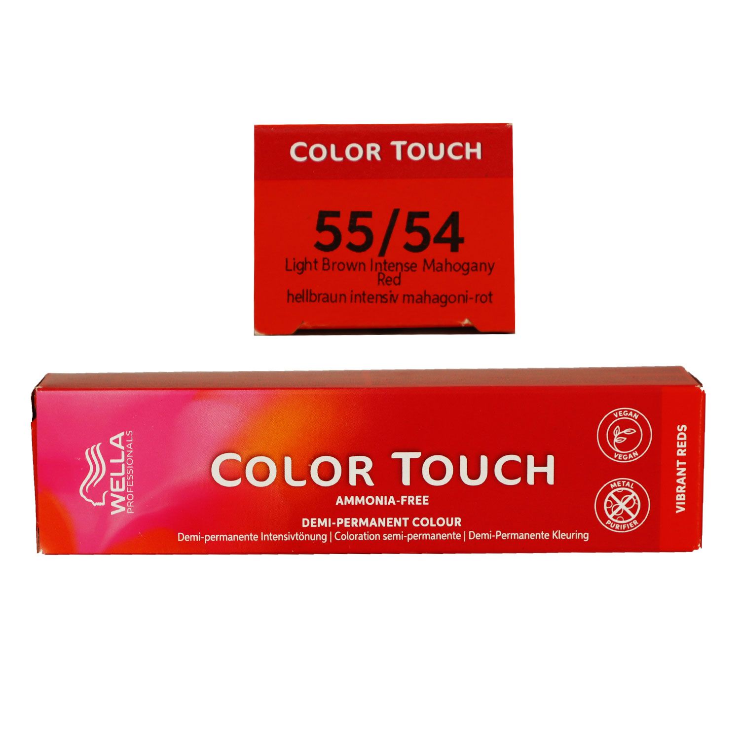 Wella Color Touch Vibrants Reds 60 ml 55/54 hellbraun intensiv mahagoni ...