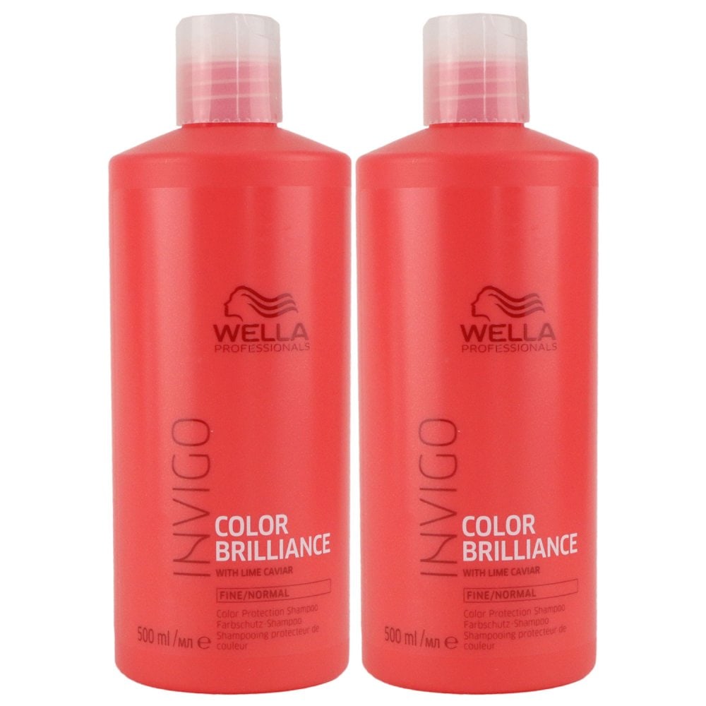 Wella INVIGO Color Brilliance Shampoo 2 x 500 ml für feines coloriertes ...
