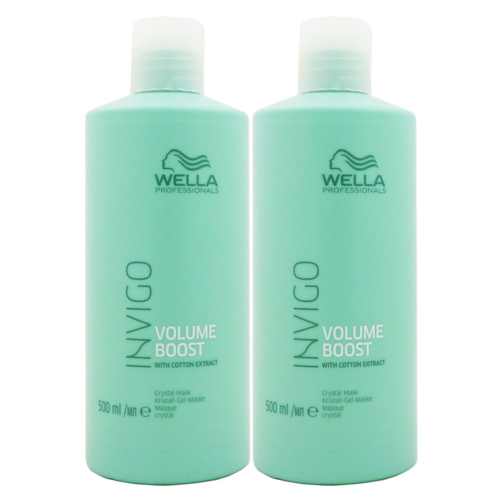 Wella INVIGO Volume Boost 2x 500ml Crystal Mask Kristall-Gel-Maske ...