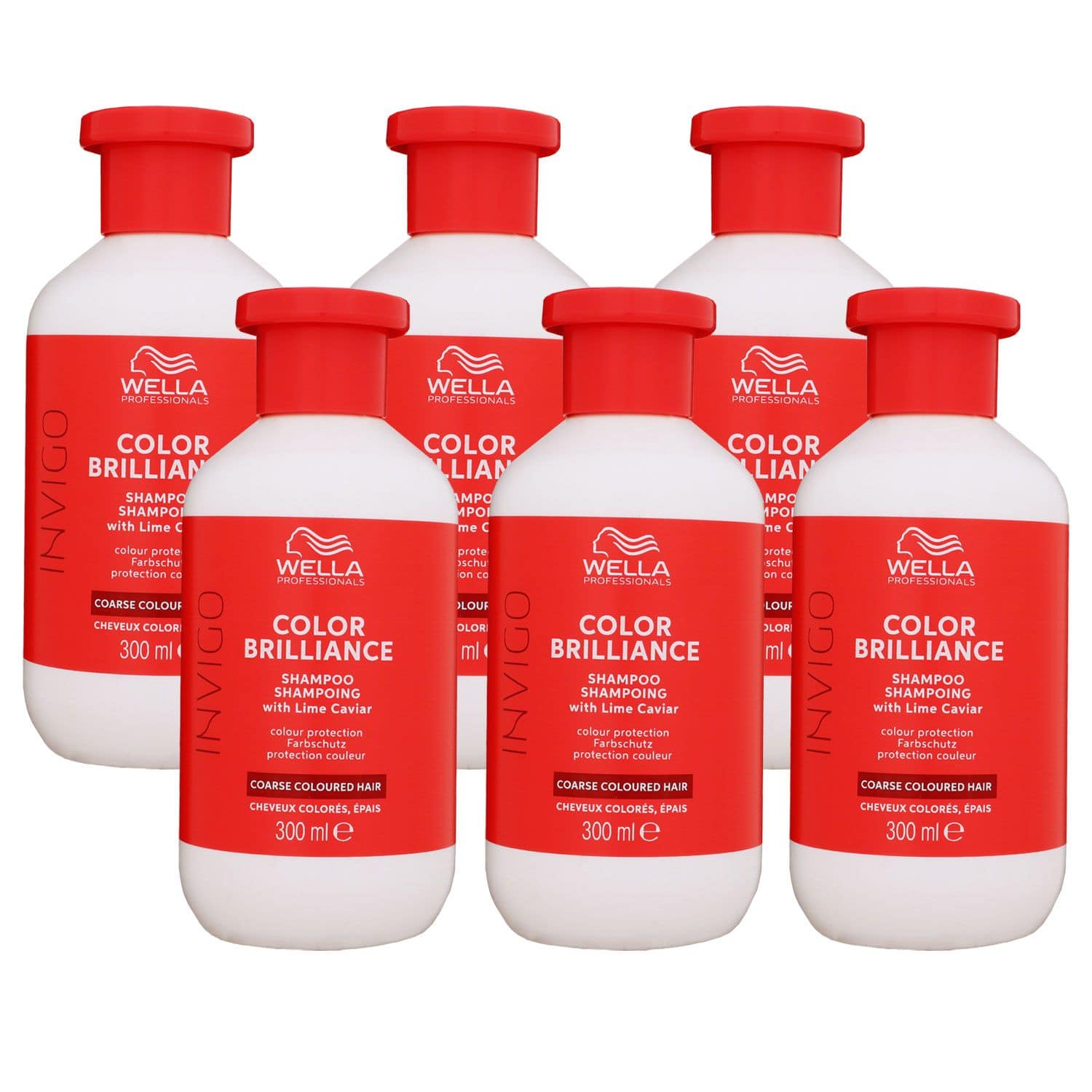 Wella Invigo Color Brilliance 6 x 300 ml Shampoo für kräftiges Haar Set ...