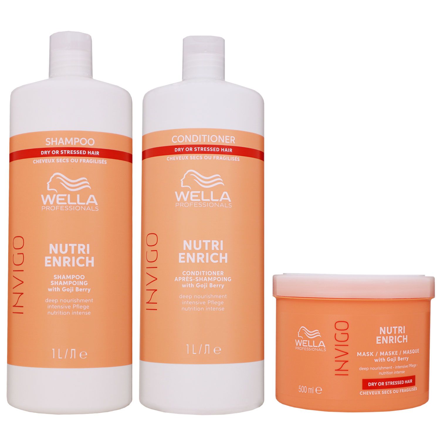 Wella Invigo Nutri Enrich 1000 ml Shampoo & 1000 ml Conditioner & 500 ...
