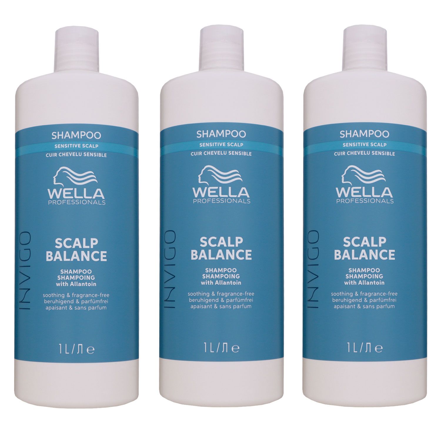 Wella Invigo Scalp Balance Sensitive Scalp 3 x 1000 ml Shampoo ...