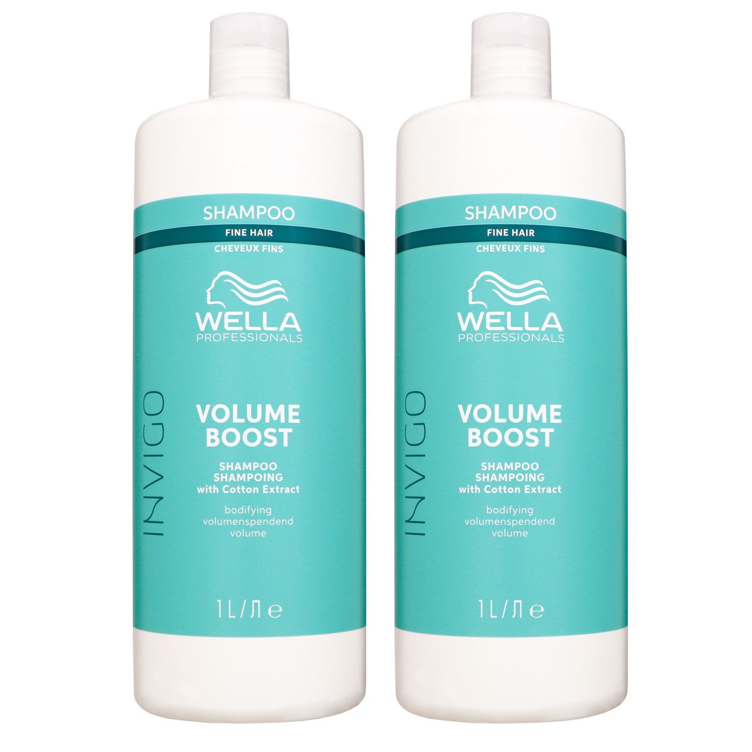 Wella Invigo Volume Boost 2 x 1000 ml Volumen Shampoo für feines Haar ...