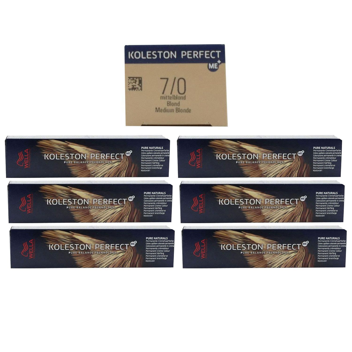 Wella Koleston Perfect ME Pure Naturals 6 x 60 ml 7/0