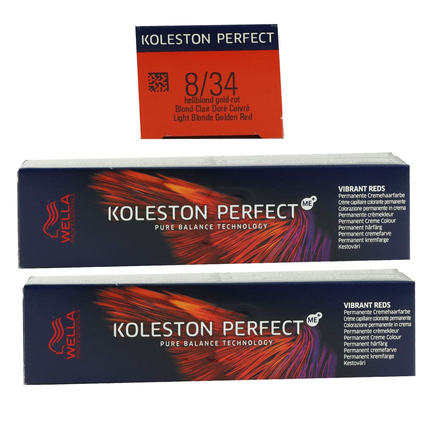 Wella Koleston Vibrant Reds 2 x 60 ml 8/34 hellblond gold rot Set ...