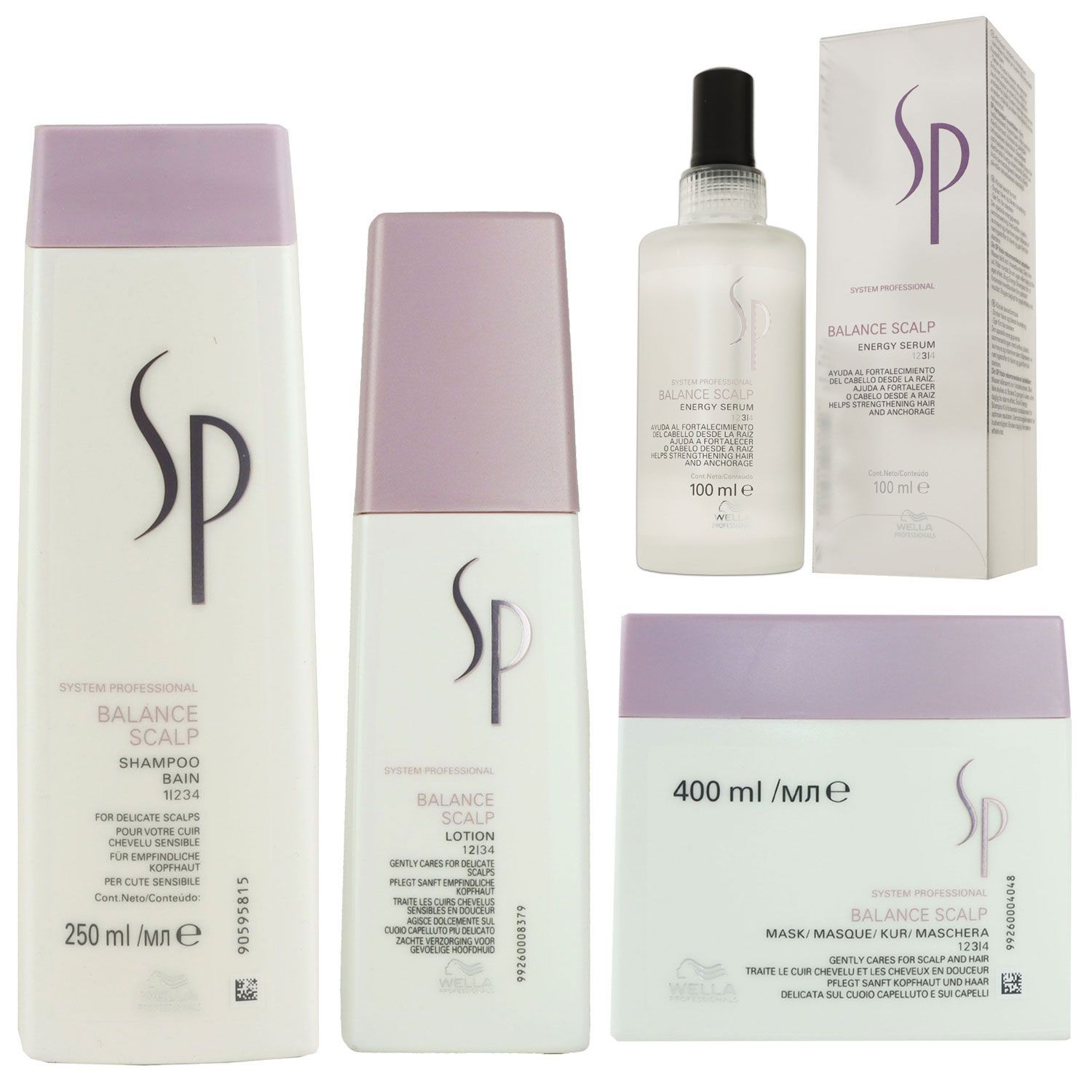 Wella SP Balance Scalp 250 ml Shampoo & 125 ml Lotion & 400 ml Maske ...