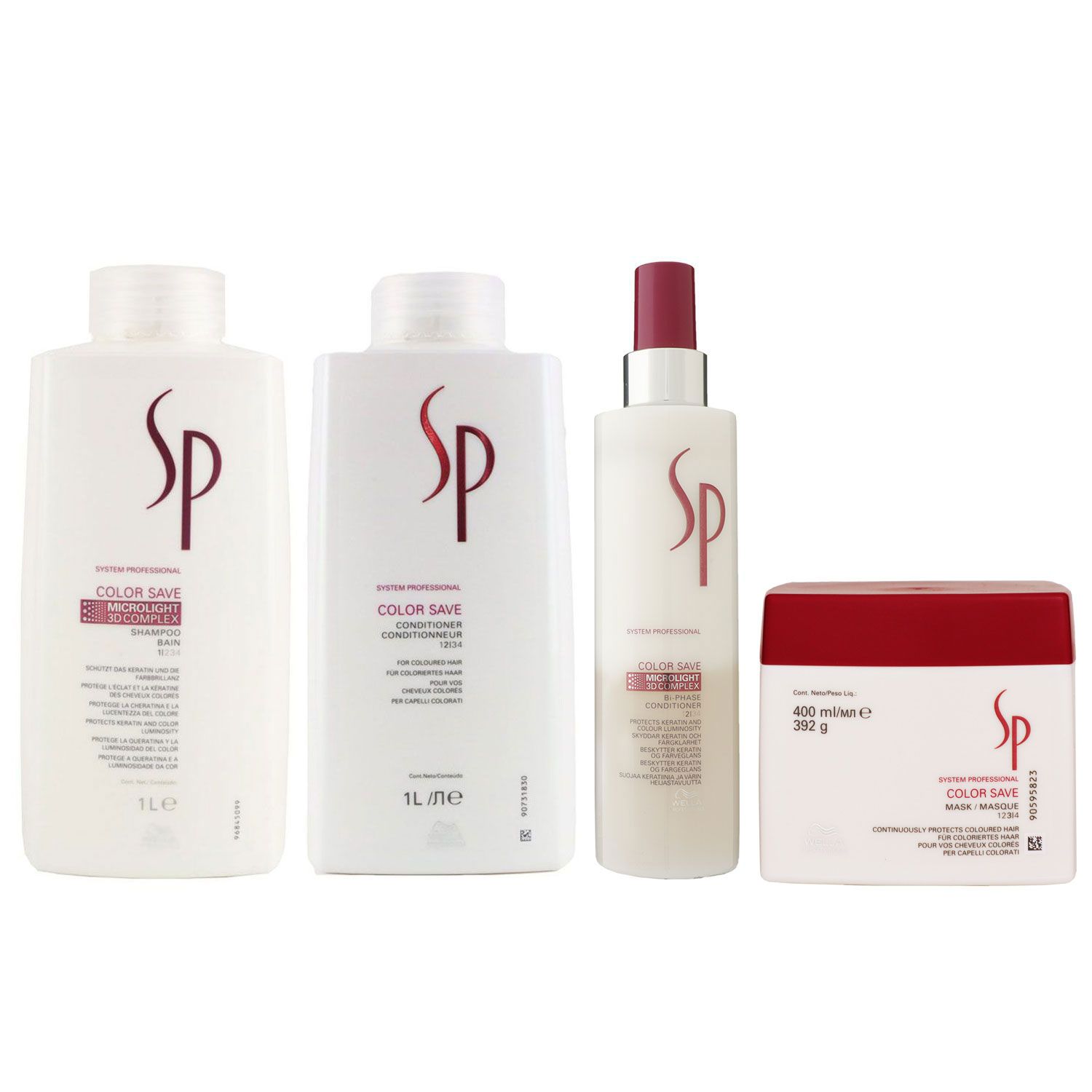 Wella SP Color Save 1000 ml Shampoo & Conditioner & 185 Bi-Phase & 400 ...