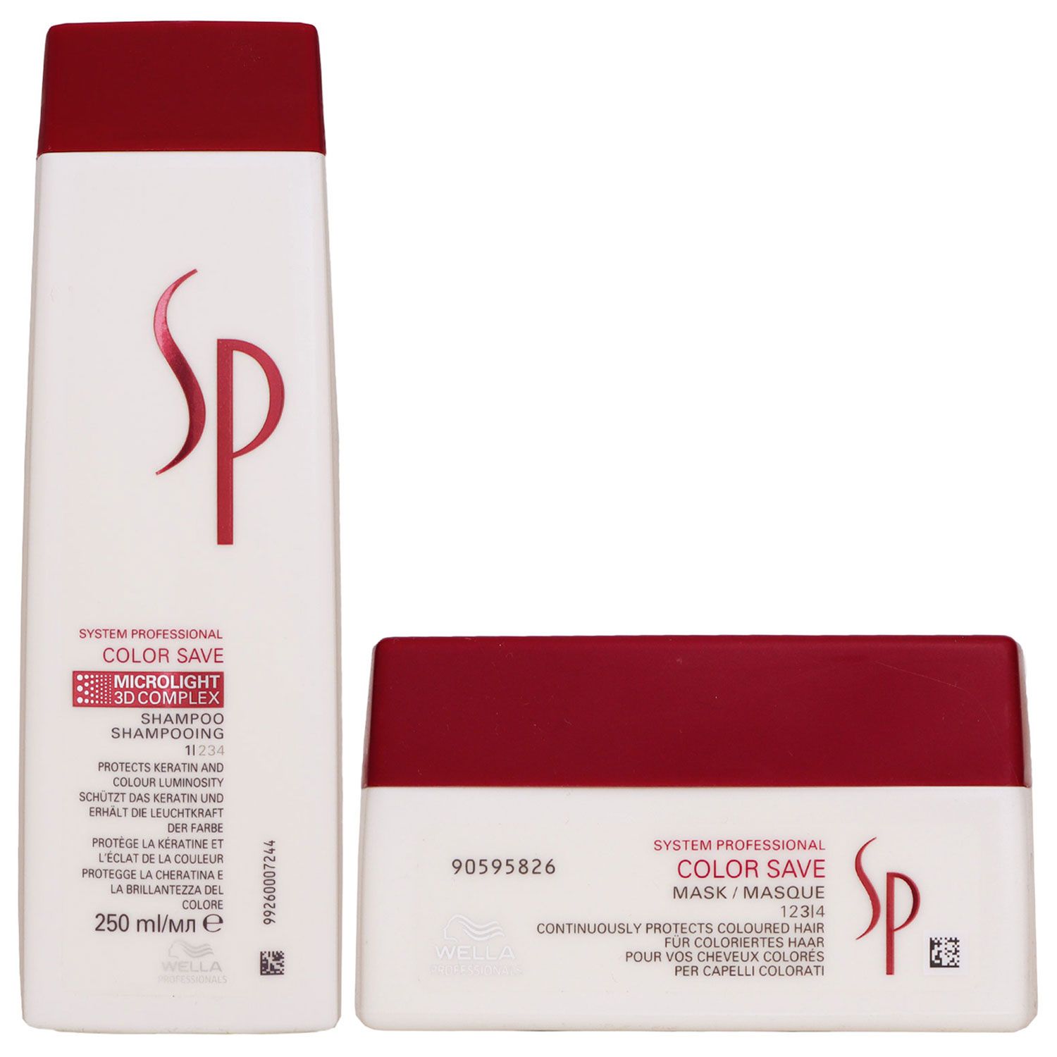 Wella SP Color Save 250 ml Shampoo coloriertes Haar & 200 ml Wella SP ...