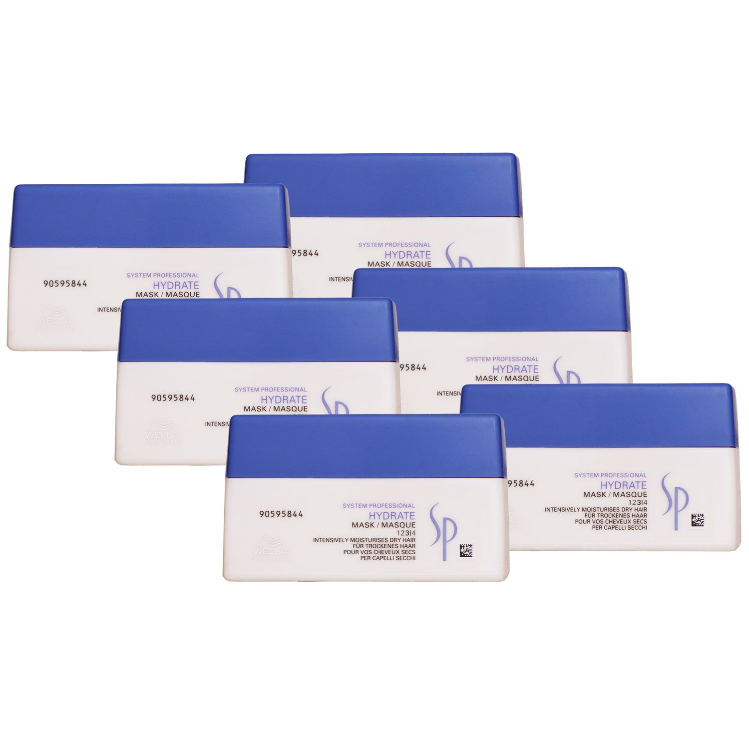 Wella SP Hydrate Mask 6 x 200 ml für trockenes Haar spendet ...