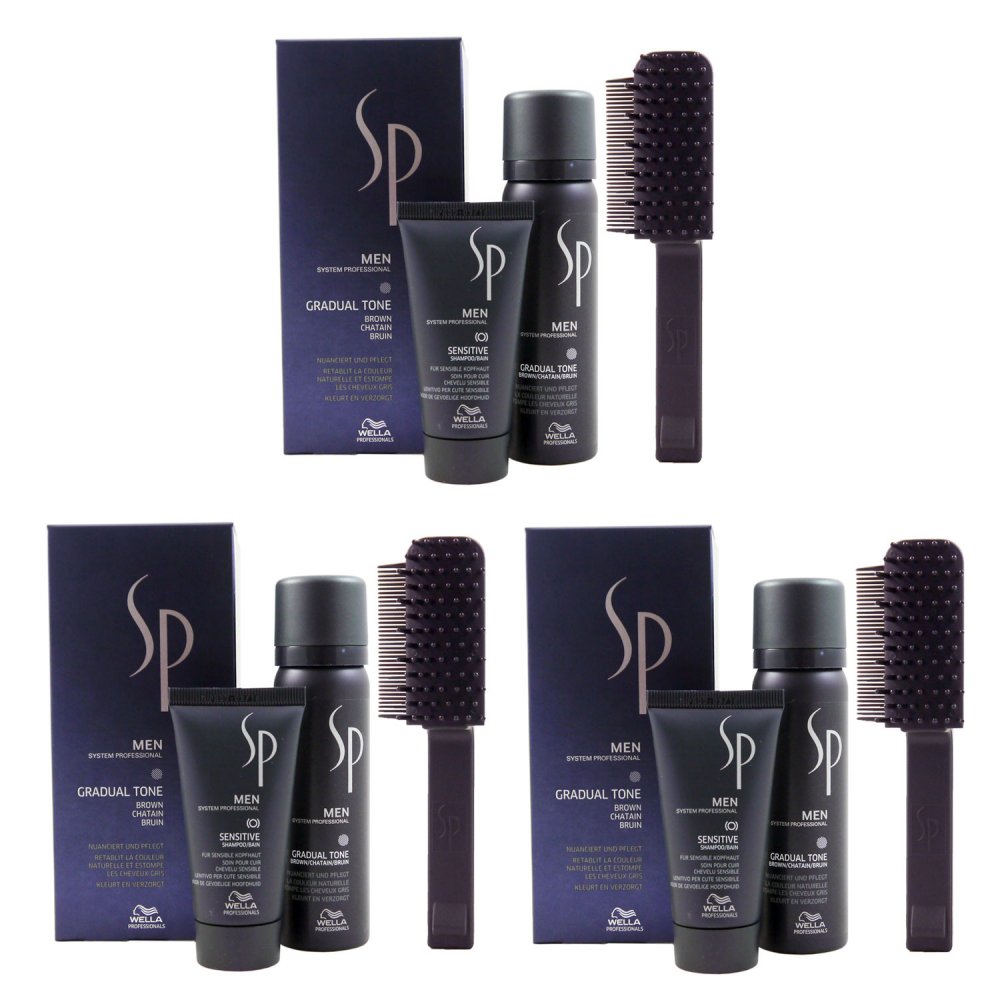 Wella SP Men Gradual Tone braun 3x Pigment Mousse & Sen