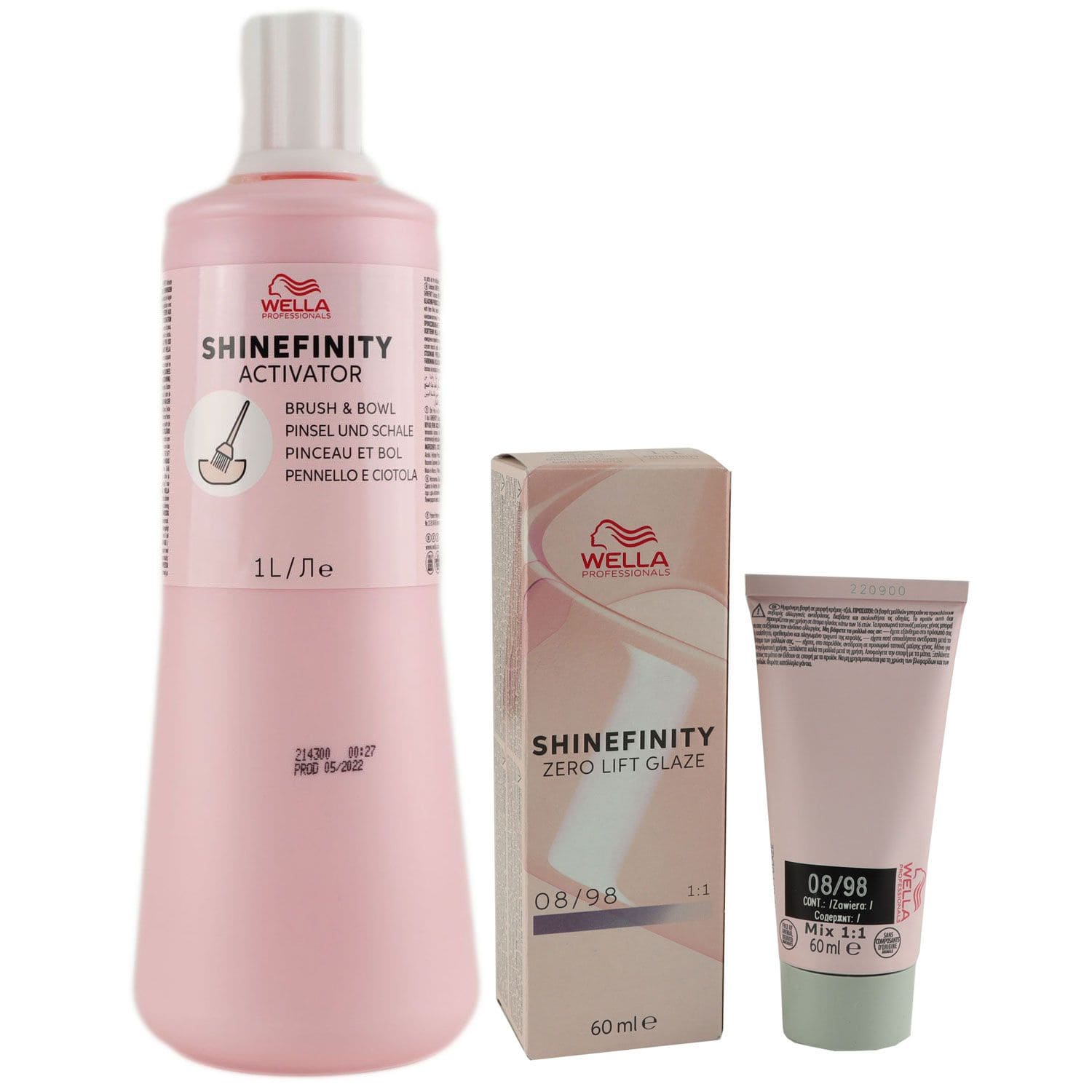 Wella Shinefinity Glaze Cool 60 ml 08/98 & Brush Bowl 2% 1L bei Riemax