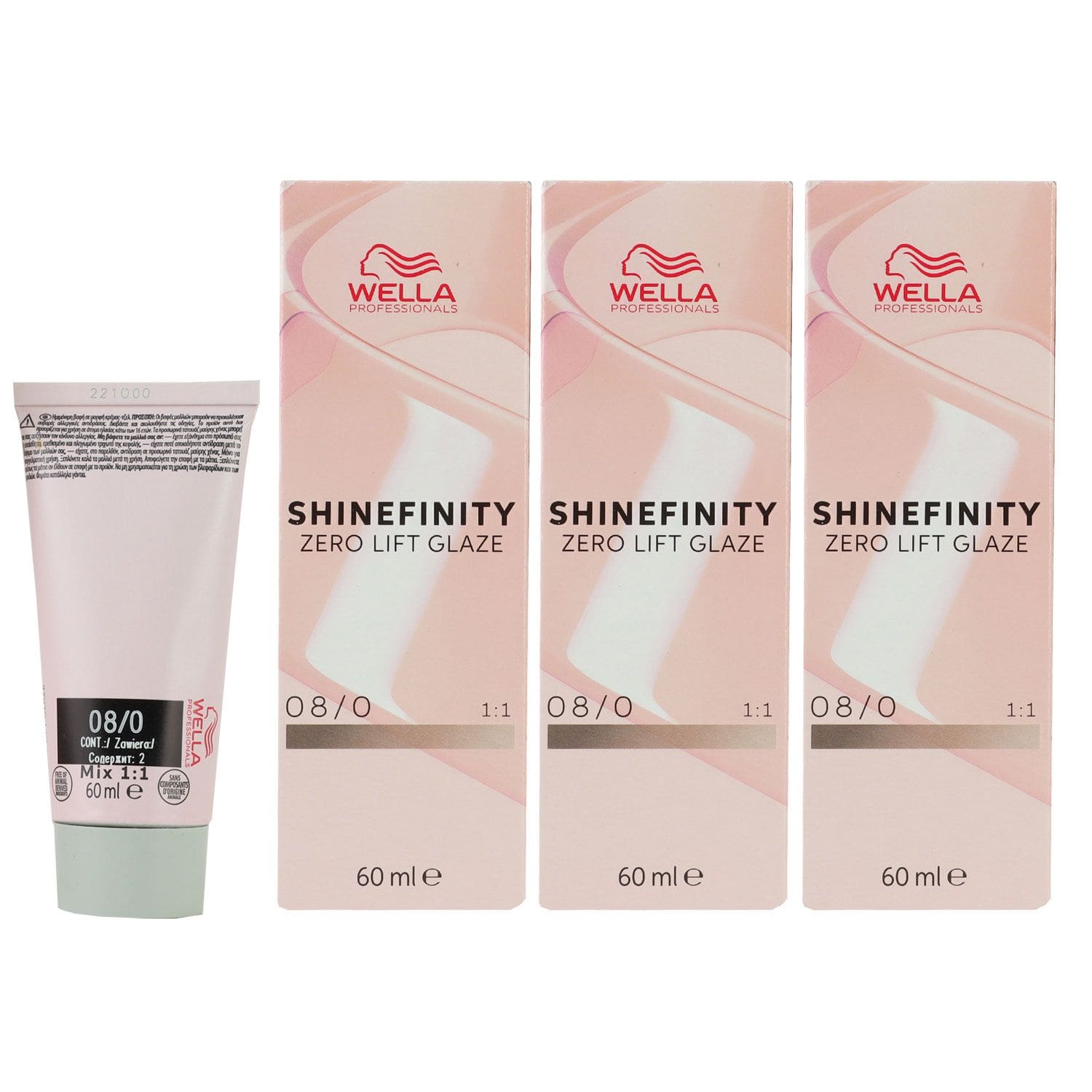 Wella Shinefinity Glaze Natural 3 x 60 ml 08/0 Latte