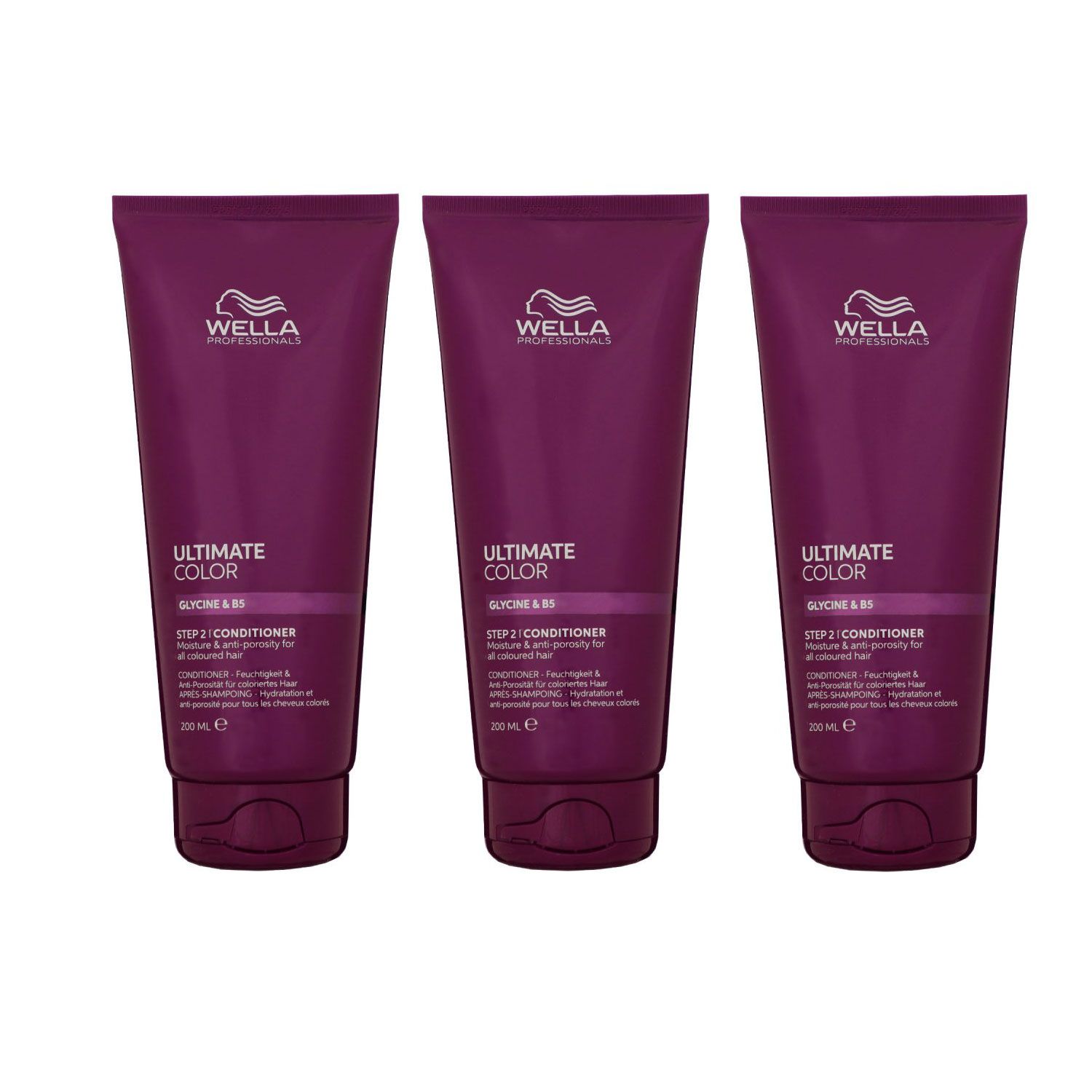 Wella Ultimate Color 3 x 200 ml Conditioner für coloriertes Haar Step 2 ...