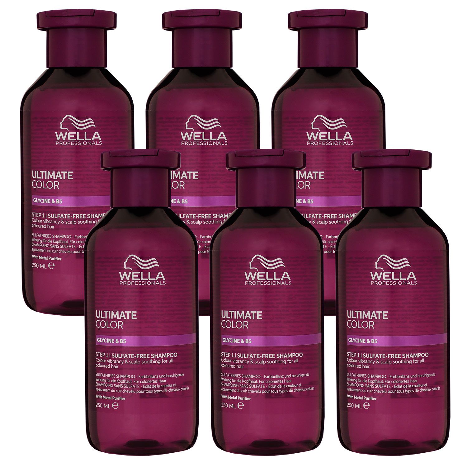 Wella Ultimate Color Sulfatfreies Shampoo 6 x 250 ml für coloriertes ...