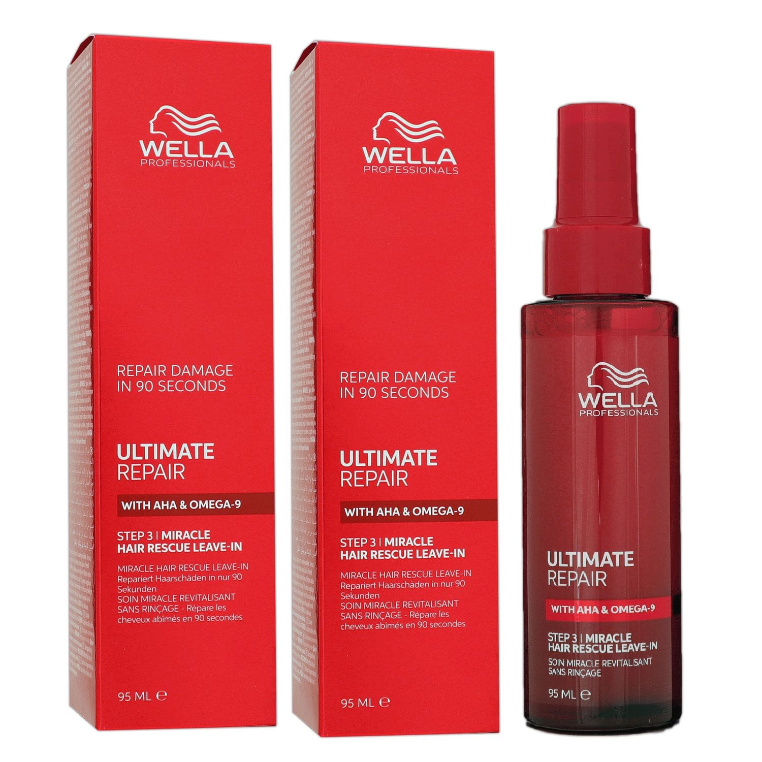 Wella Ultimate Repair Miracle Hair Rescue 2 x 95 ml Step 3 ...