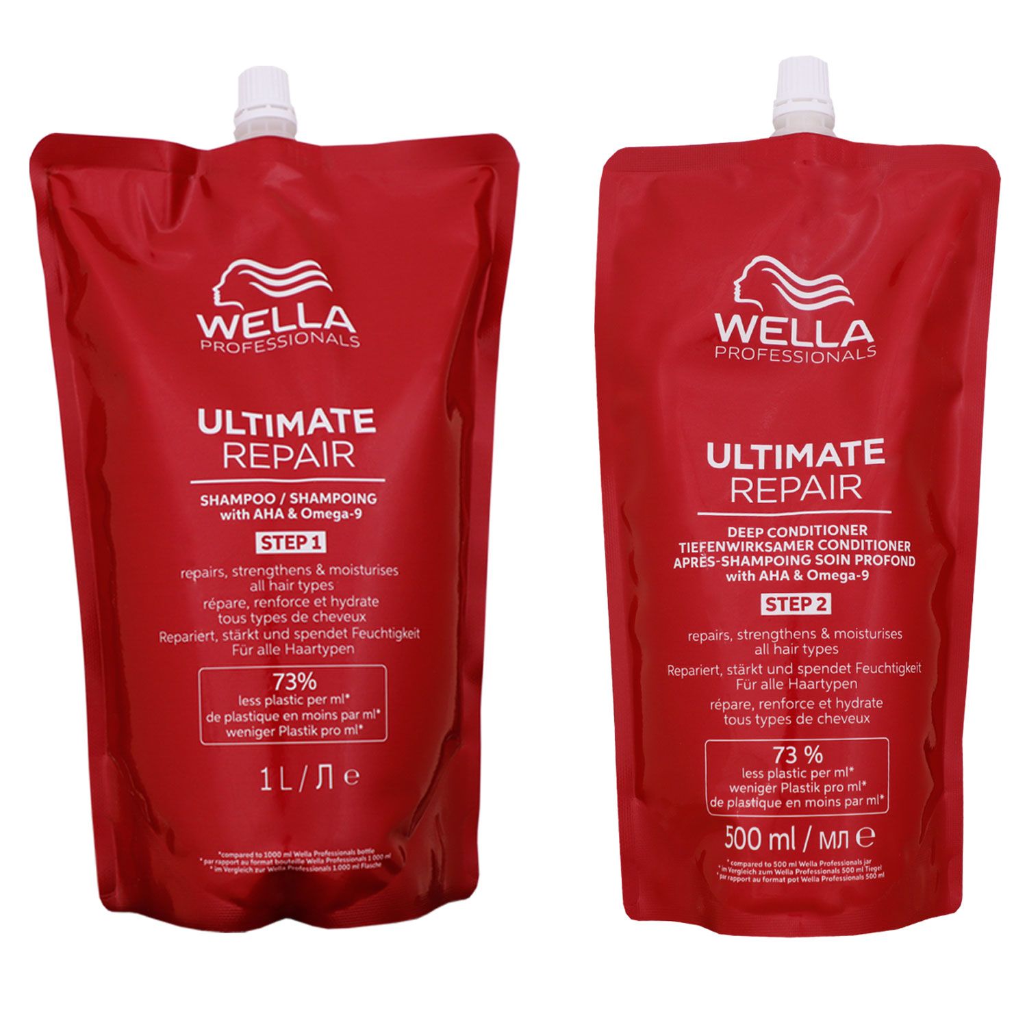 Wella Ultimate Repair Shampoo 1 L Nachfüllpack & 500 ml Ultimate Repair Deep Conditioner ...