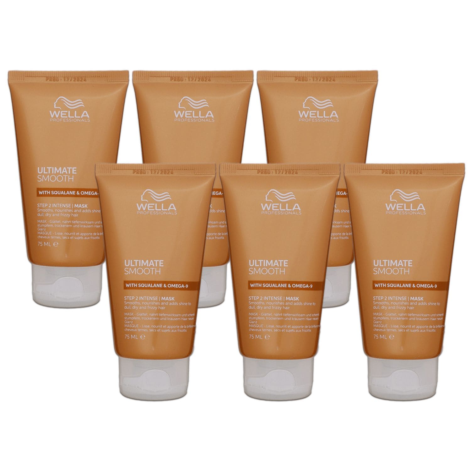 Wella Ultimate Smooth Mask 6 x 75 ml für trockenes Haar Step 2 Set ...