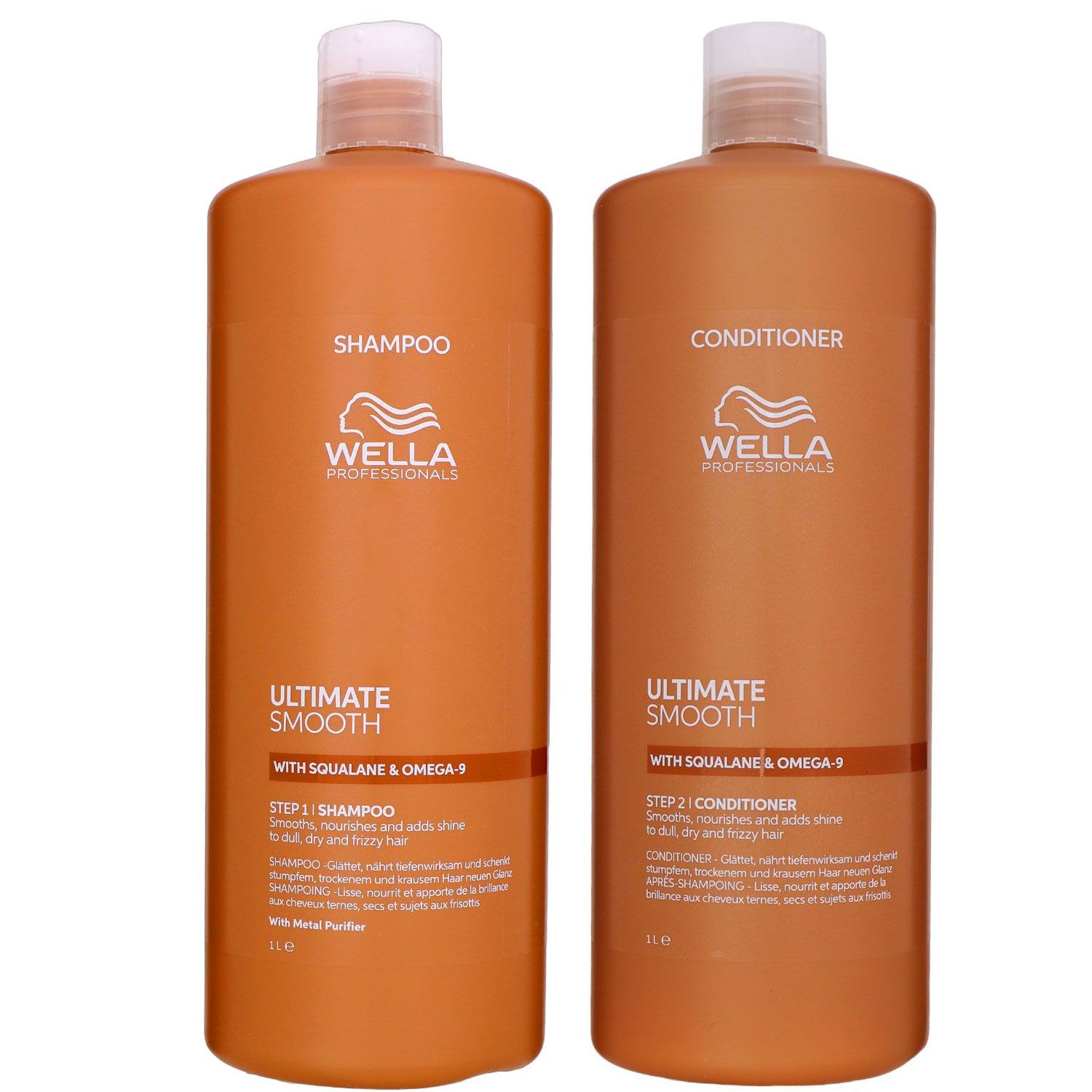 Wella Ultimate Smooth Shampoo 1000 ml & Conditioner 1000 ml Set ...