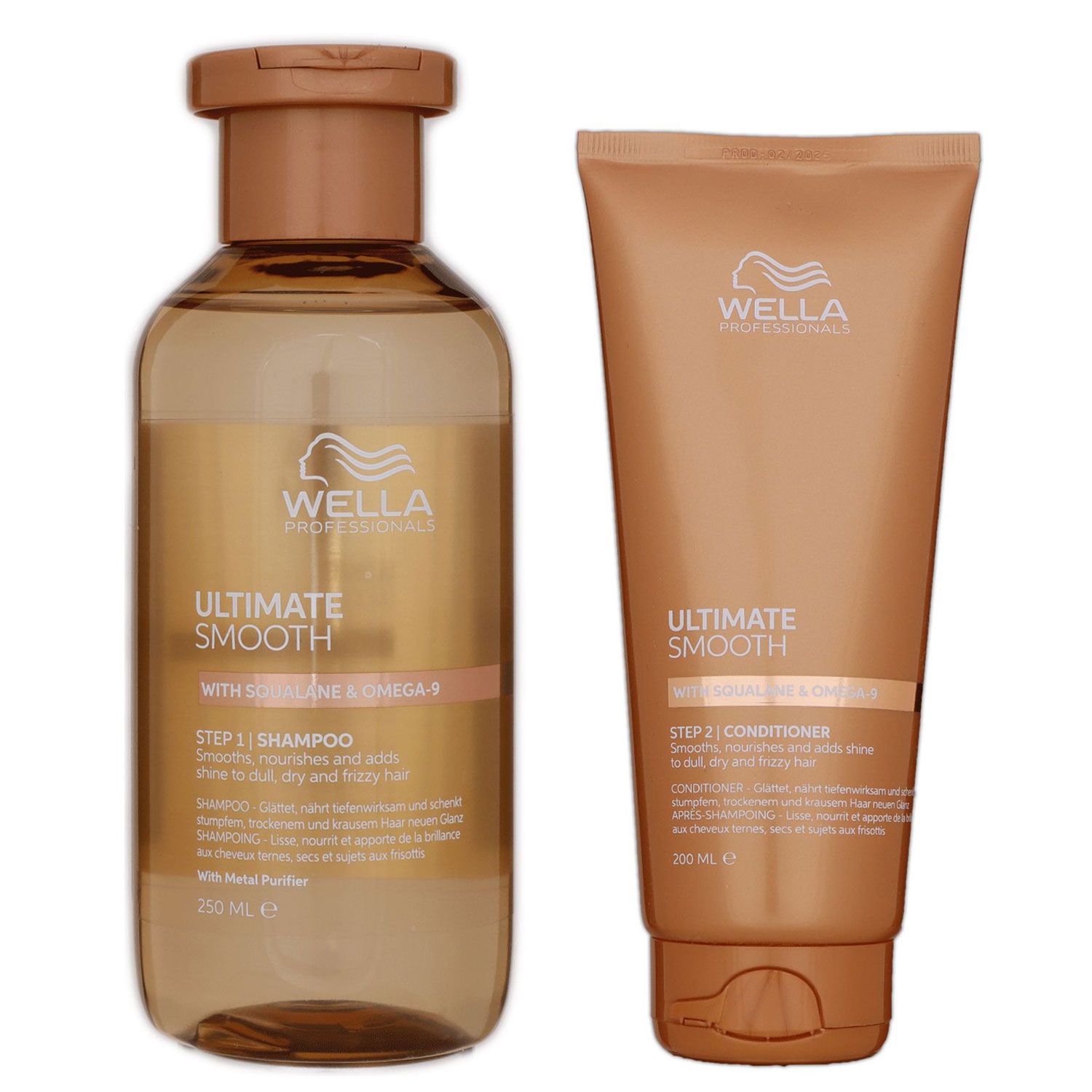 Wella Ultimate Smooth Shampoo 250 ml und Conditioner 200 ml Set ...