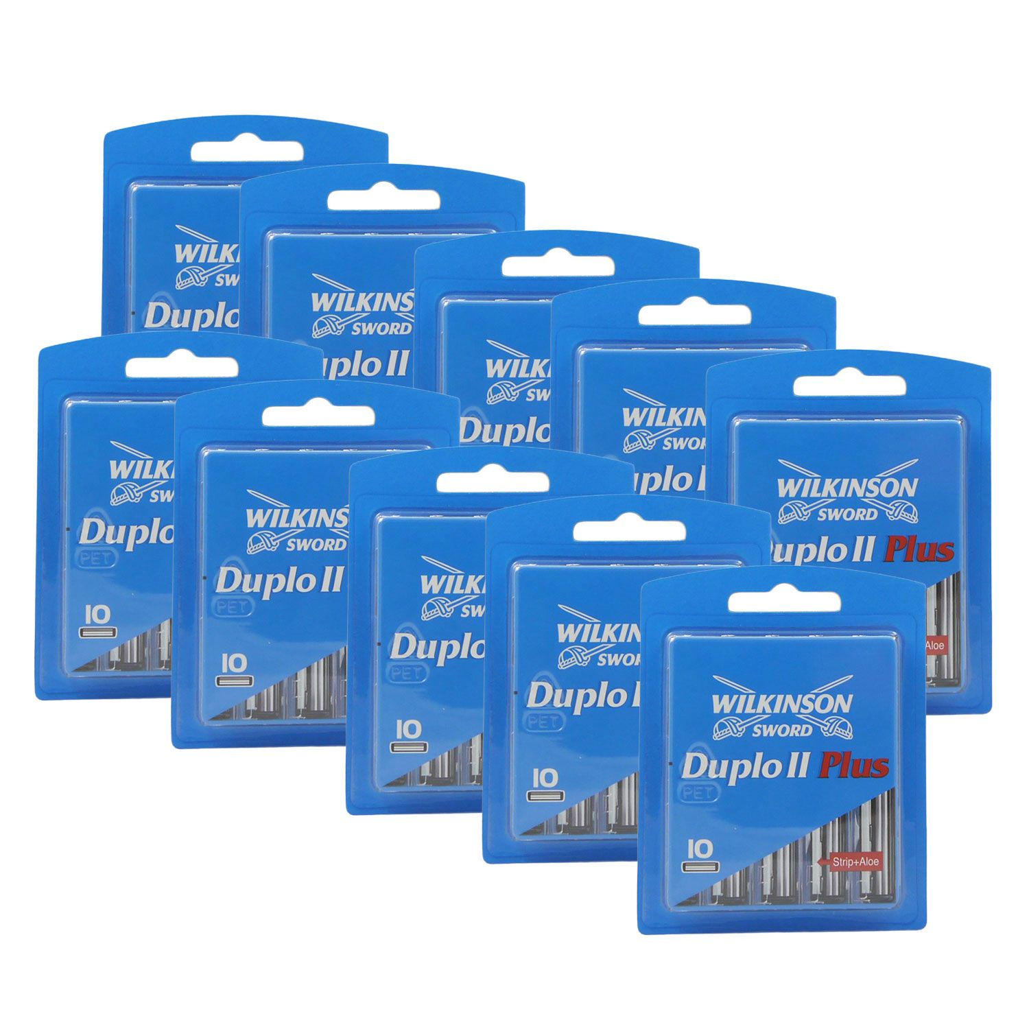 Wilkinson Sword Duplo II Plus 10 x 10 Rasierklingen mit Aloe Vera Set ...